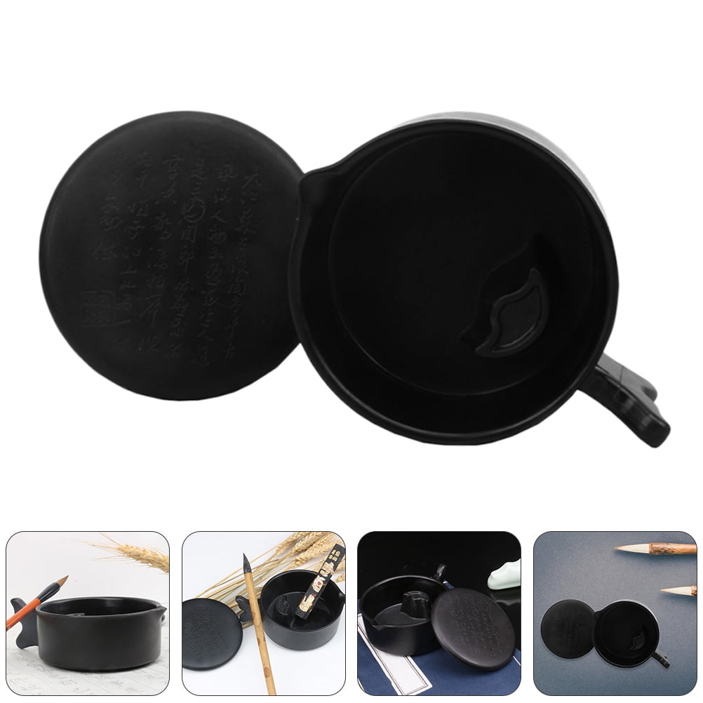 SOPOTUTU Black Ink Dish for Calligraphy and Writing, Creative Practical ...