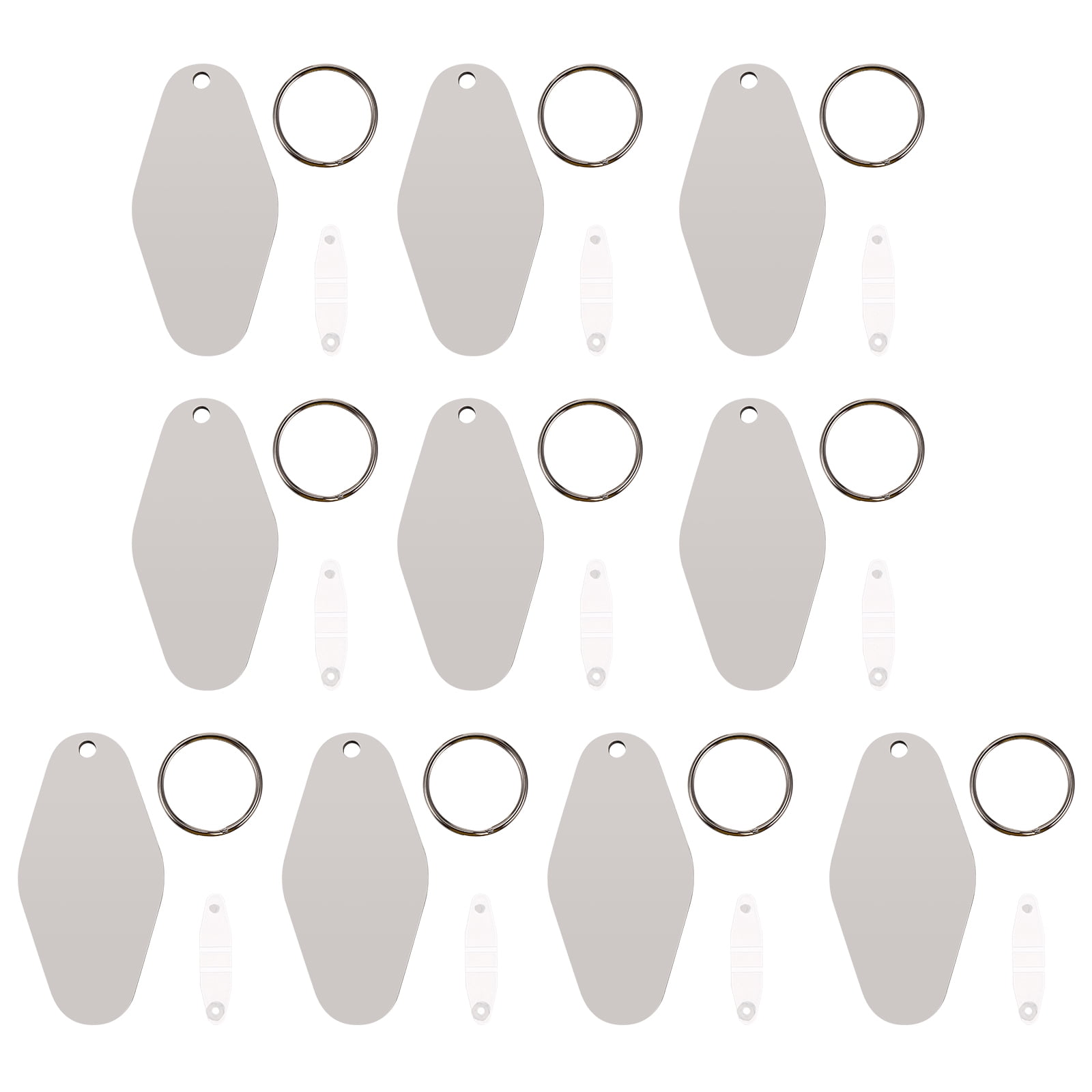 SOPOTUTU 10 Sets Diy Accessories Blank Key Ring for Keys Bags Wallet ...