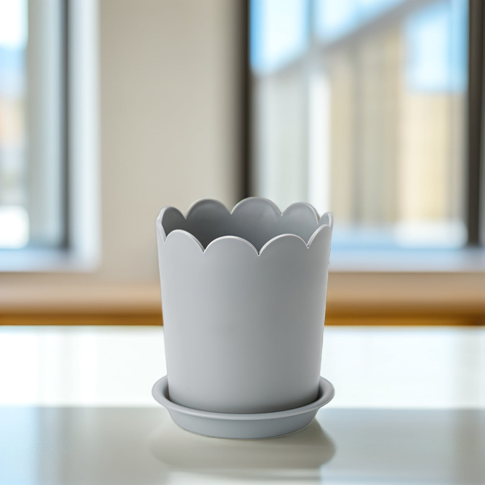 SOPOTUTU 10 Sets Grey Planter Flower Pots Minimalist Design Indoor ...