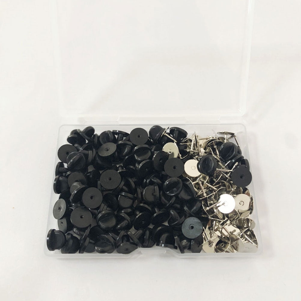 SOPOTUTU 100 Sets Pin Backs for Enamel Pins Metal PVC Rubber - Walmart.com
