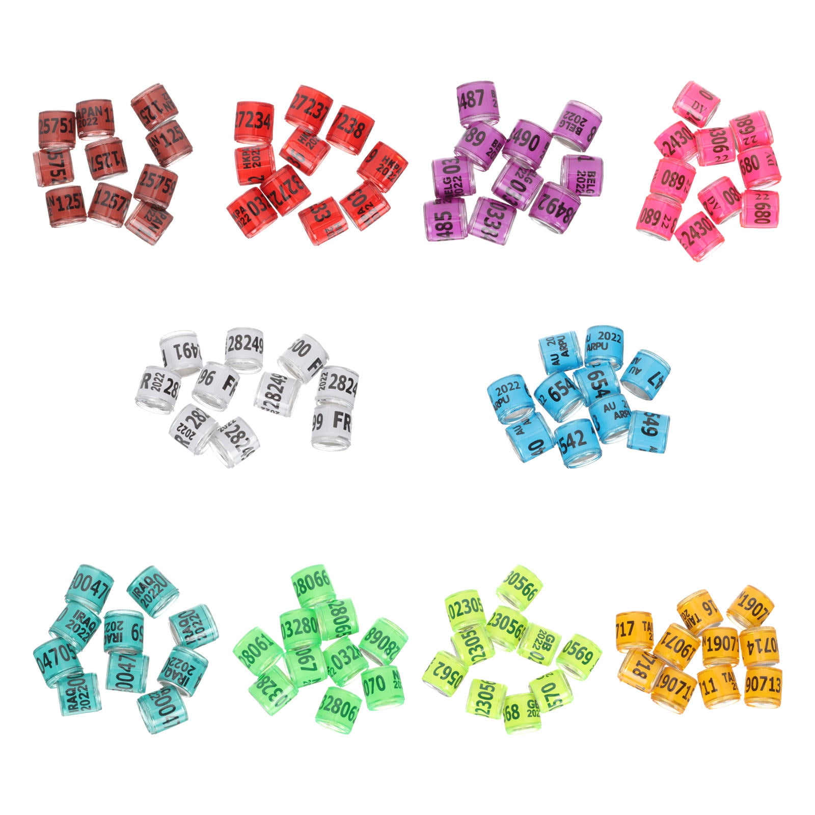 SOPOTUTU 100Pcs Bird Identification Rings for Pigeons and Parakeets in ...