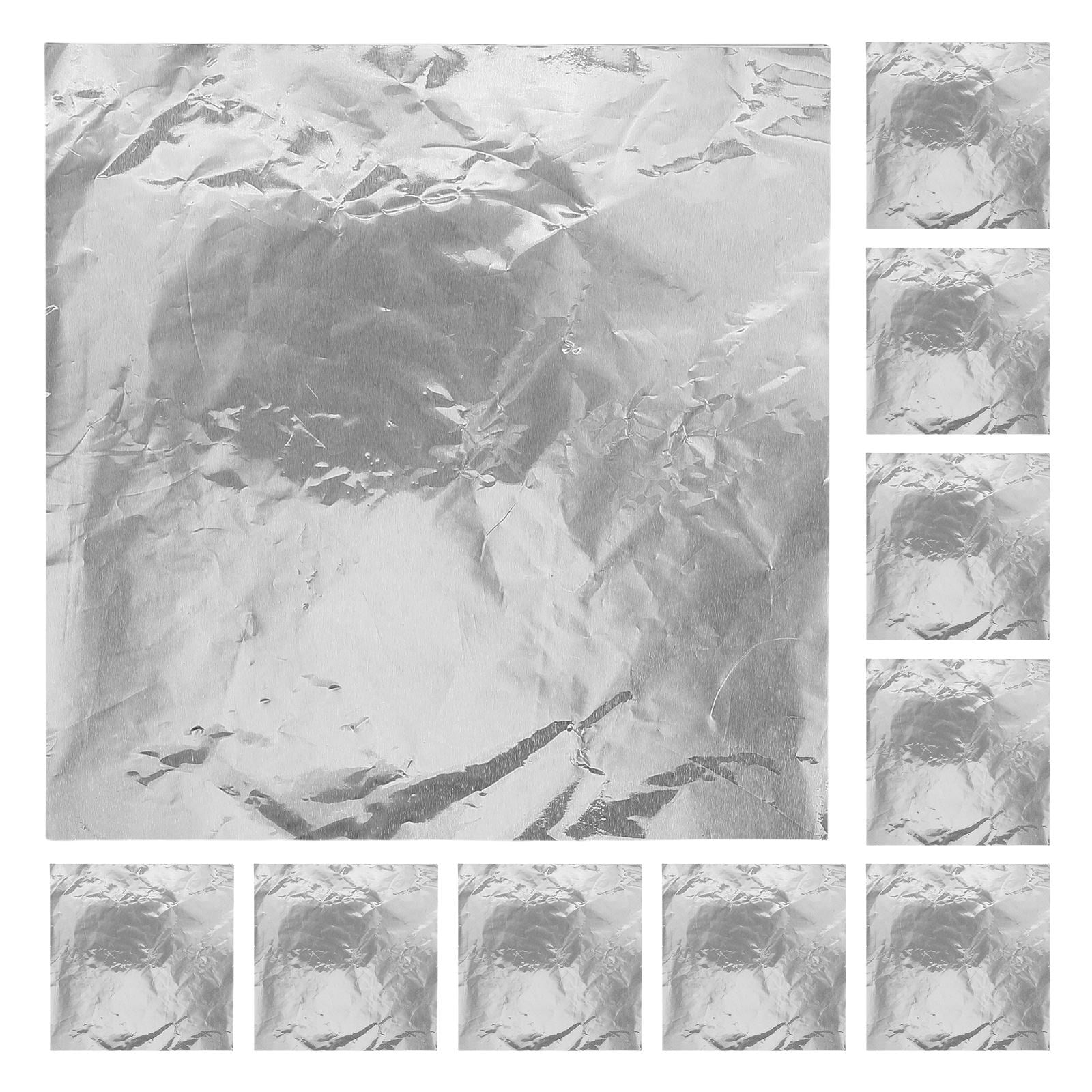 SOPOTUTU 100Pcs Candy Wrapping Aluminum Foil Wrappers in Silver Color ...