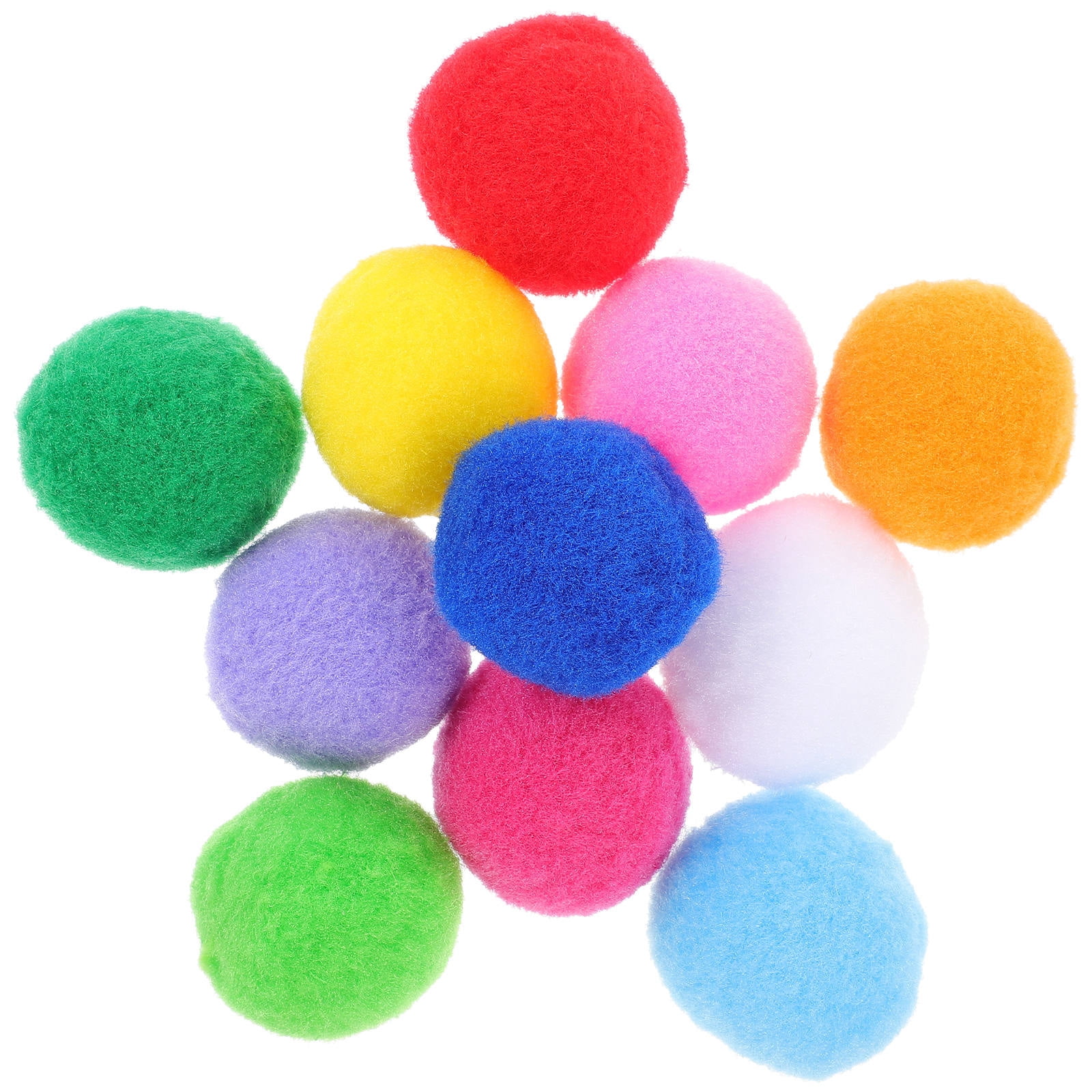 SOPOTUTU 100Pcs Fluffy Balls Assorted Color 4Cm Diameter Plush Handmade ...