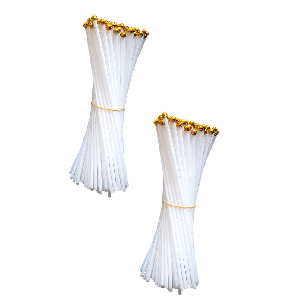 SOPOTUTU 100Pcs White Plastic Hand Cranked Flagpoles with Caps Durable ...