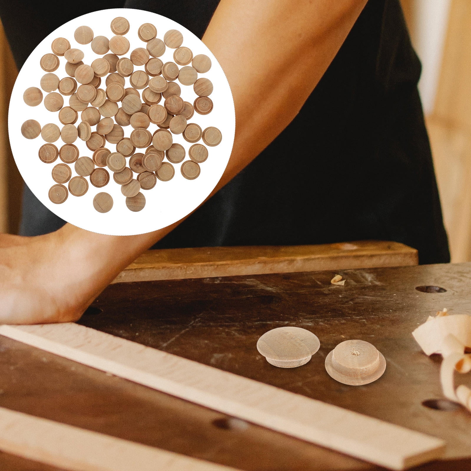 SOPOTUTU 100pcs Decorative Screw Caps Wood Hole Plugs for Stairs ...