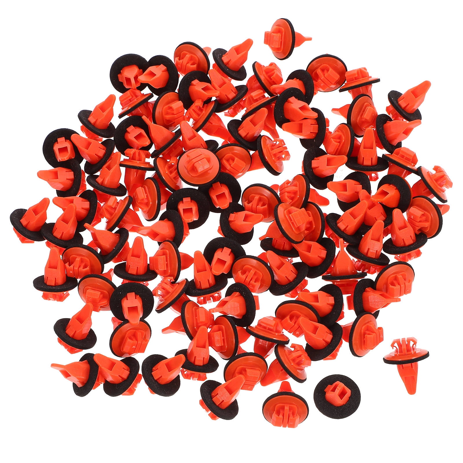 SOPOTUTU Automotive Plastic Fasteners Flare Clips Orange 100 Pieces Car ...