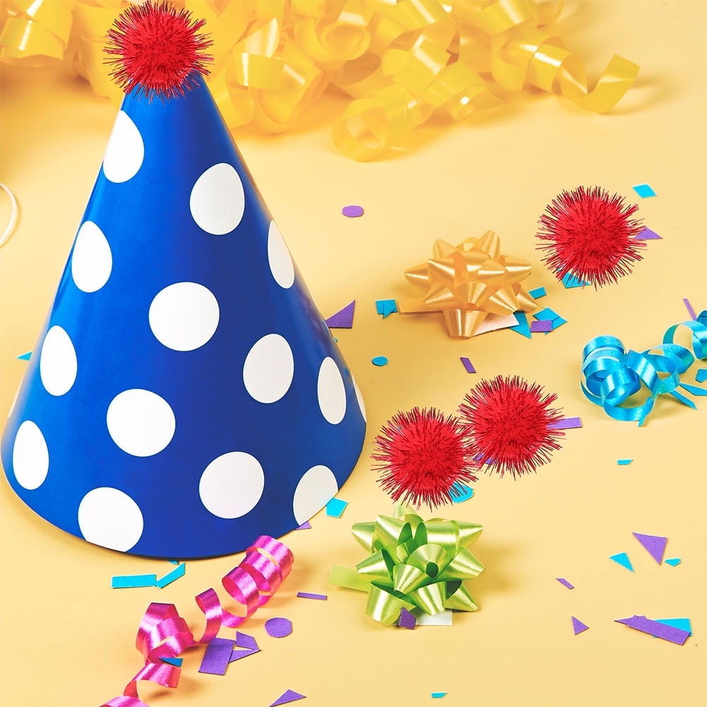 SOPOTUTU 100pcs Metallic Pom Poms Craft Assorted Color Toy Accessory ...