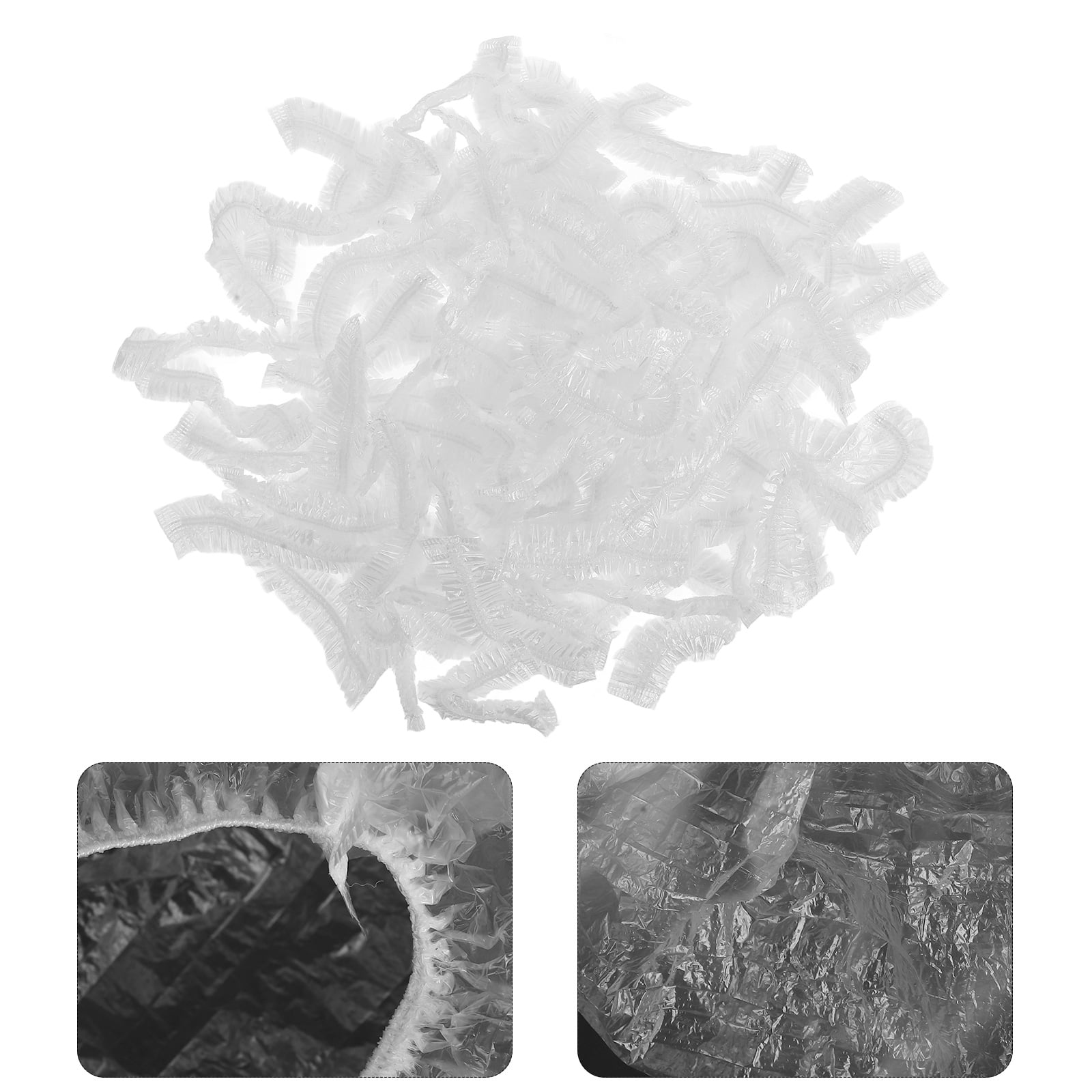 SOPOTUTU 100pcs Transparent Plastic Wrap Bowl Covers for Kitchen ...