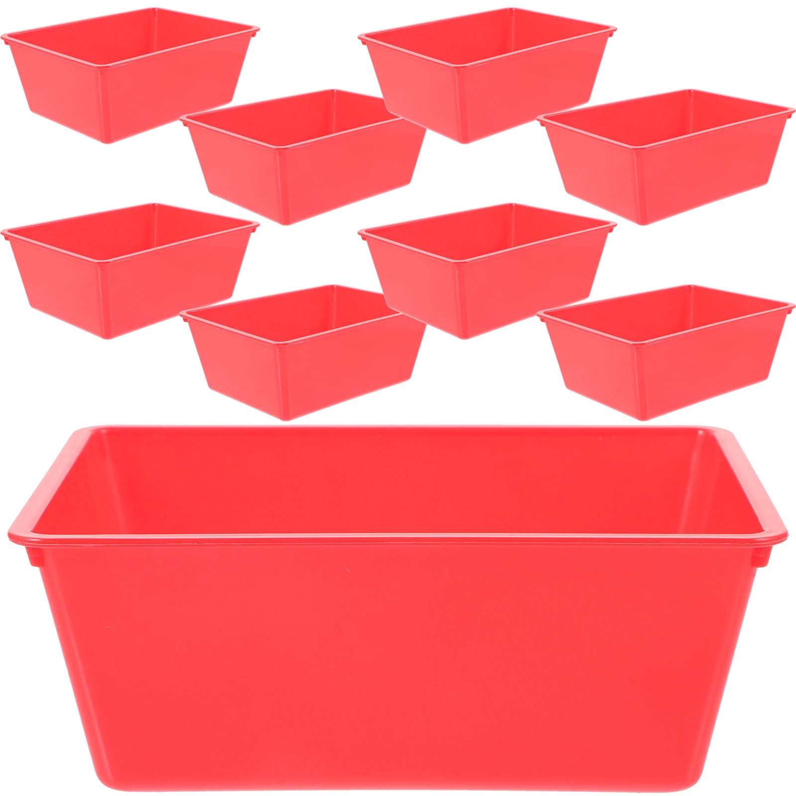 SOPOTUTU 10Pcs Game Storage Containers Red Rectangular Plastic for ...
