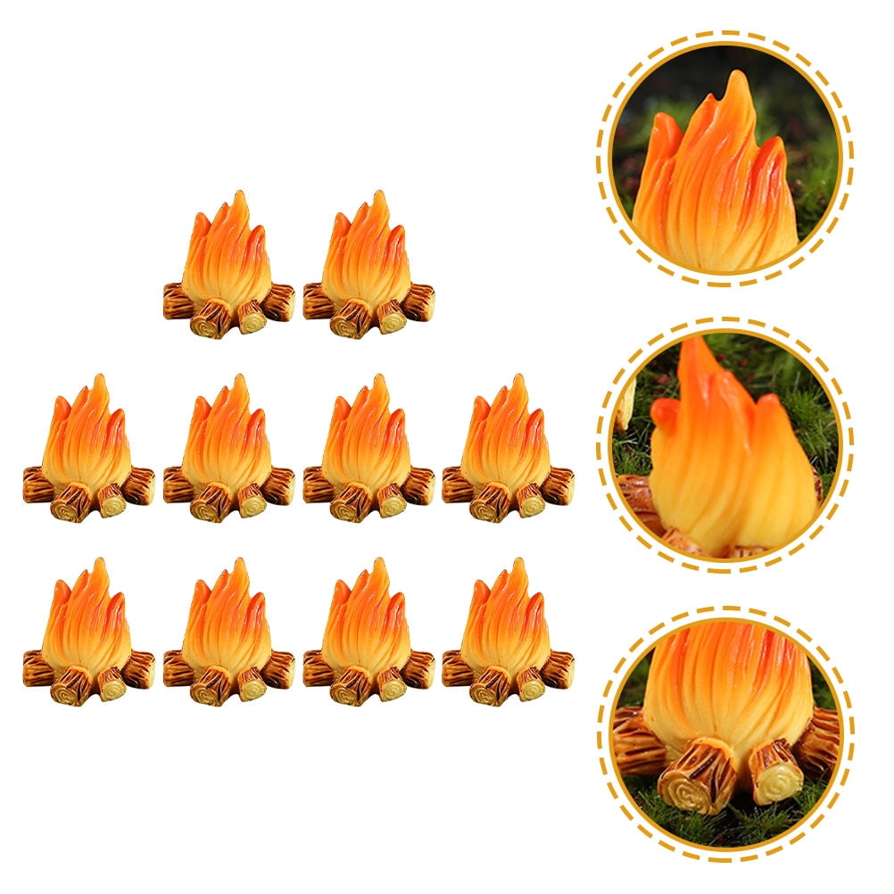 SOPOTUTU 10Pcs Miniature Bonfire Toy Resin Accessories Assorted Color ...