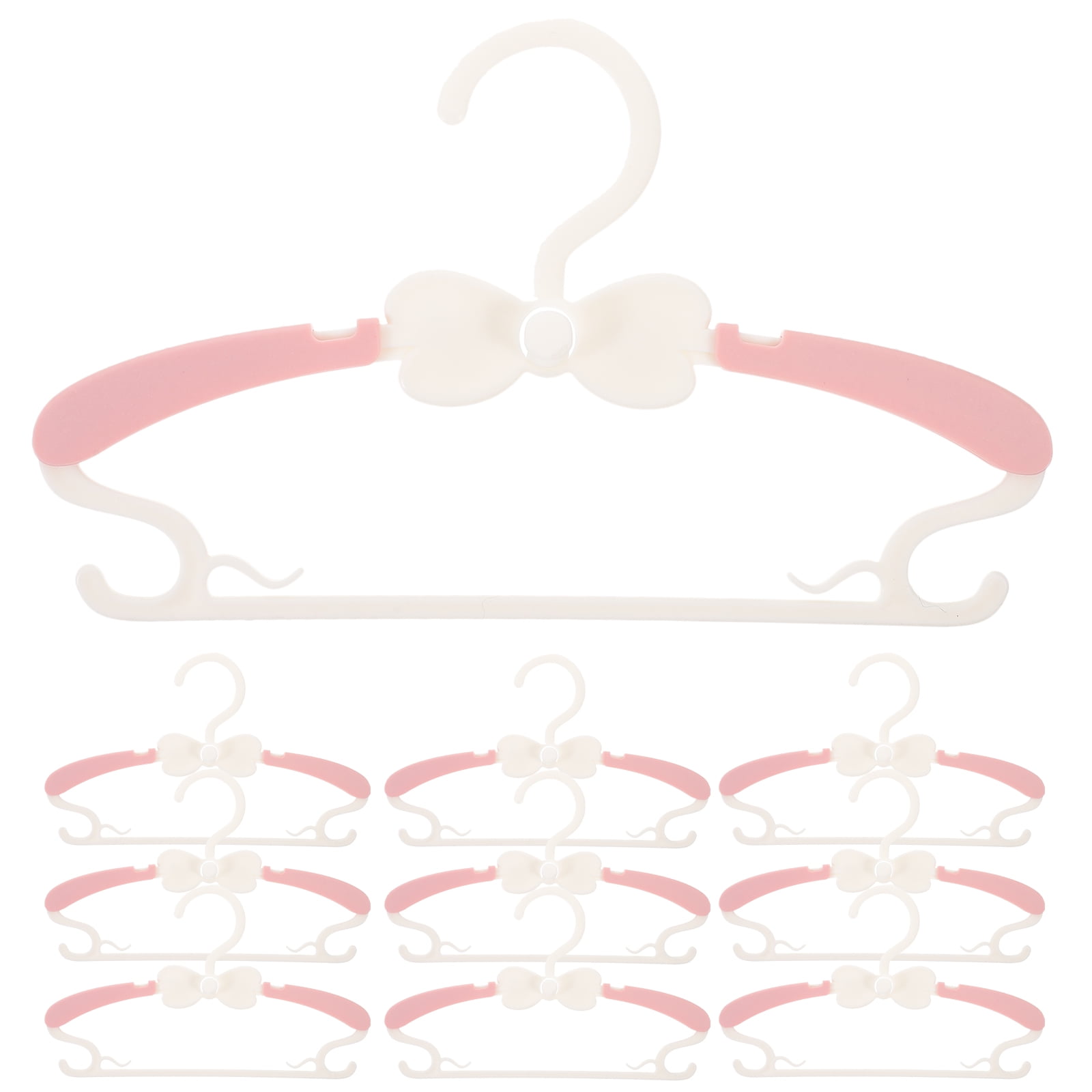 SOPOTUTU 10Pcs Plastic Kids Hangers Telescopic Pink Prevent Clothes ...