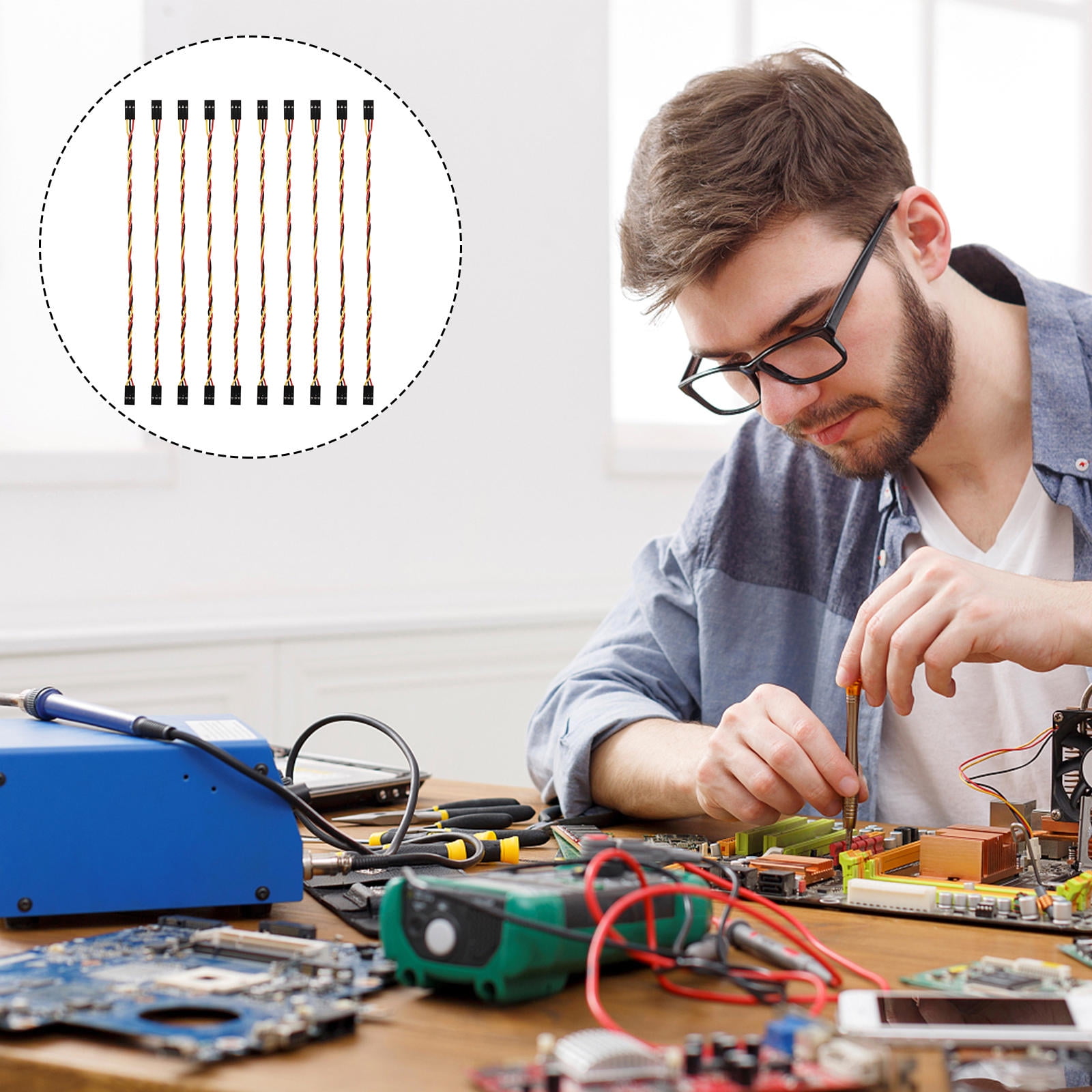 SOPOTUTU 10Pcs Portable Design Pin Connector Wires Jumper Wire Assorted ...