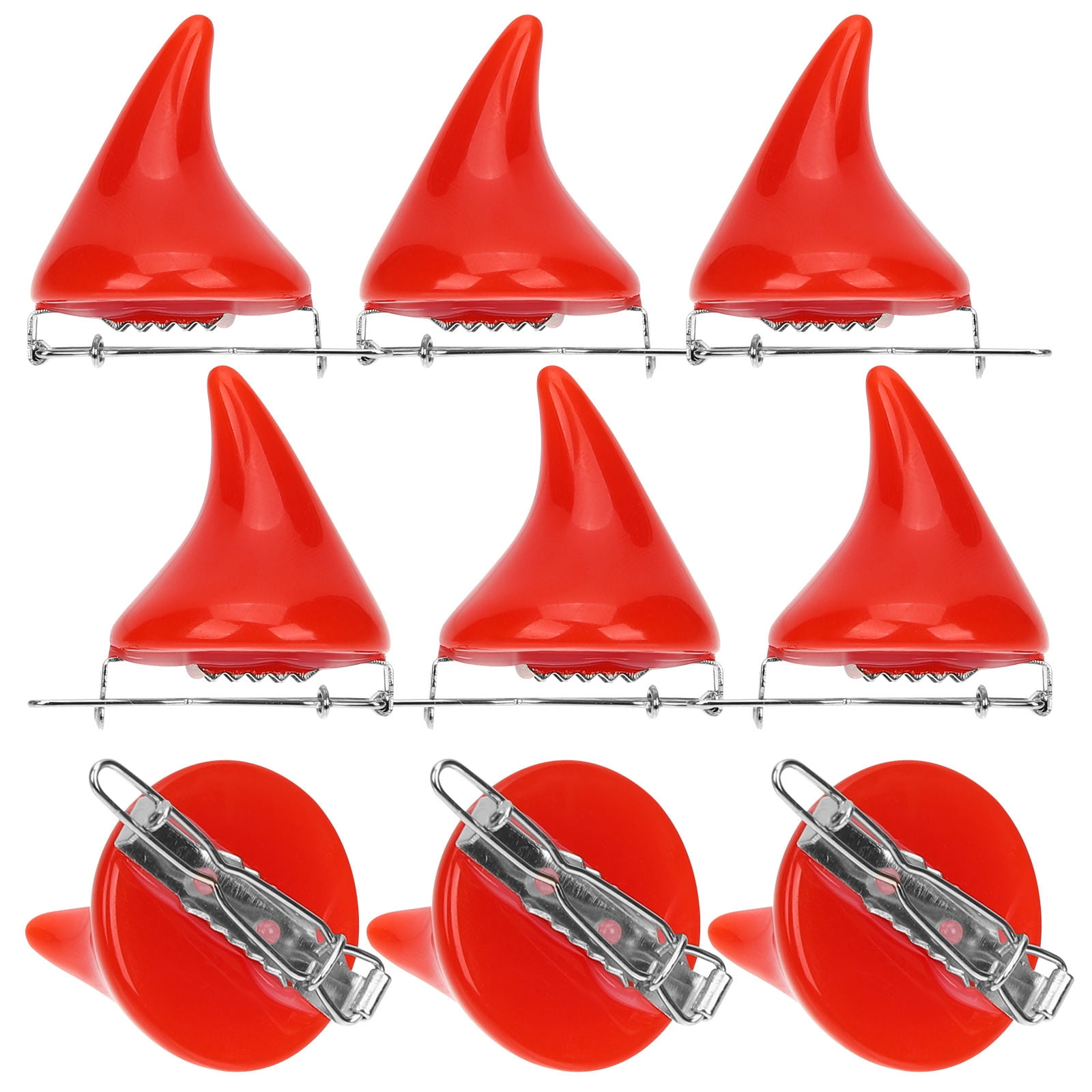 SOPOTUTU 10Pcs Small Horns Hair Clips Metal Resin Red for Photography ...