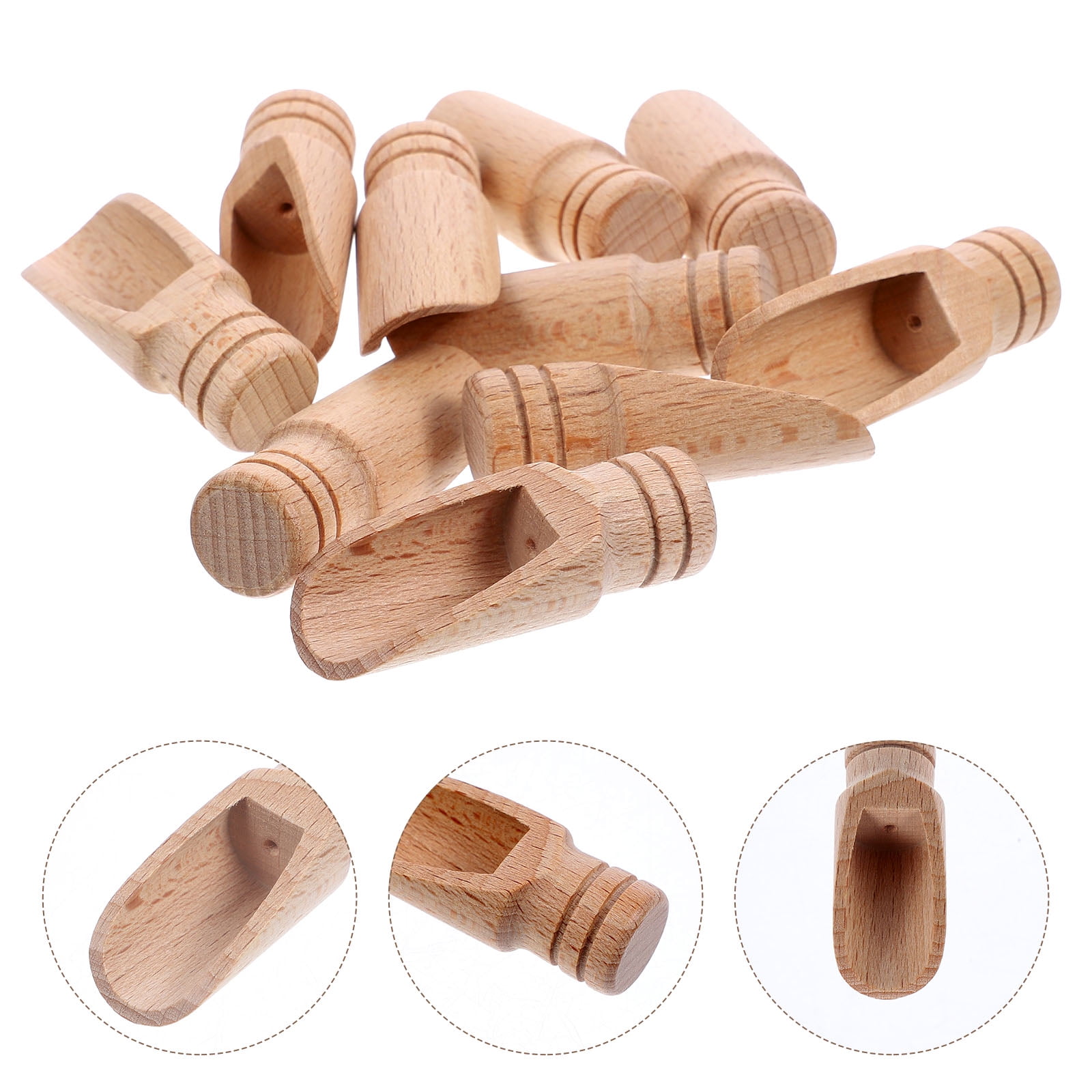 SOPOTUTU Khaki Wood Bath Salt Spoon Versatile for Home Use in Kitchen ...