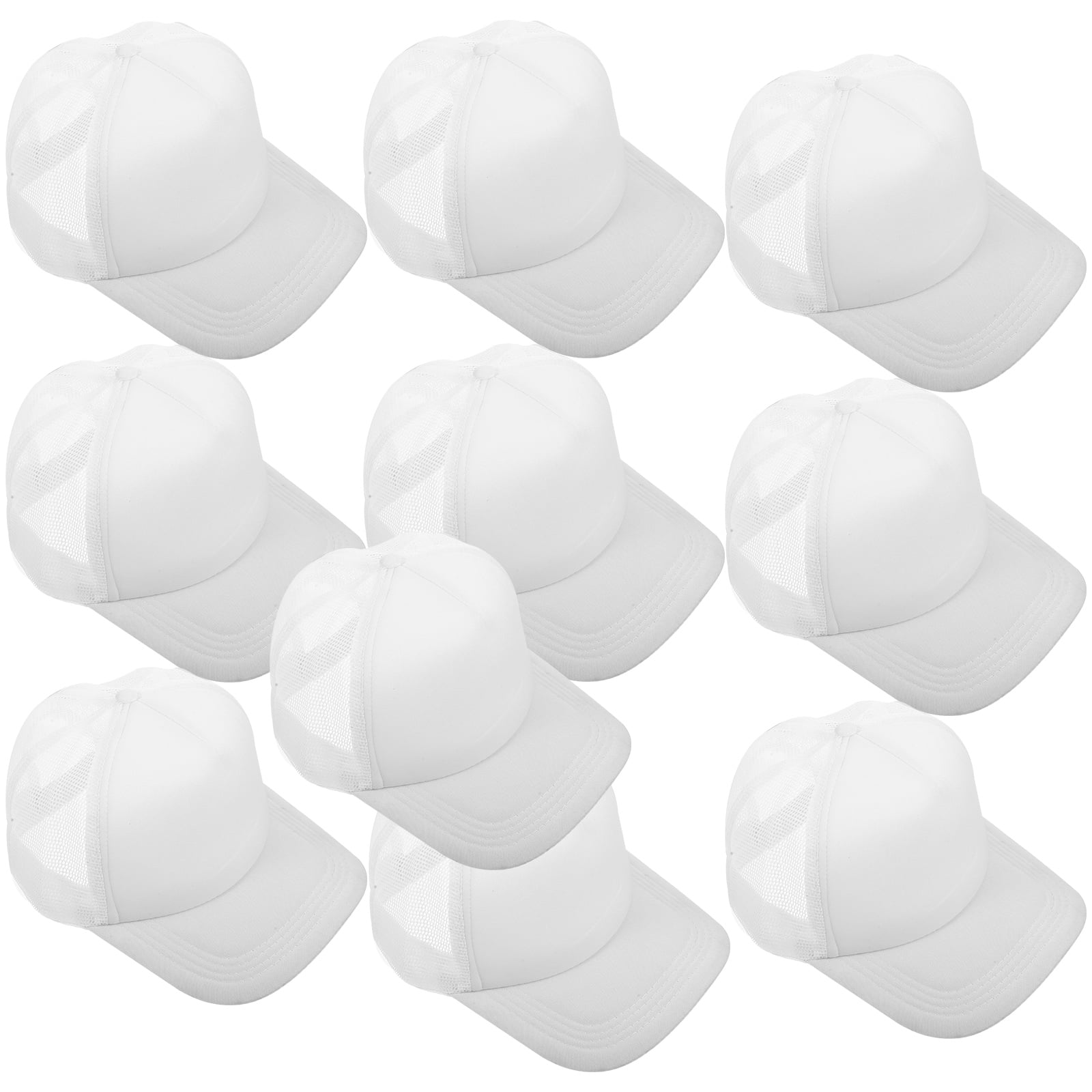 SOPOTUTU 10Pcs Sublimation White Mesh Trucker Hats Blank Heat Transfer ...