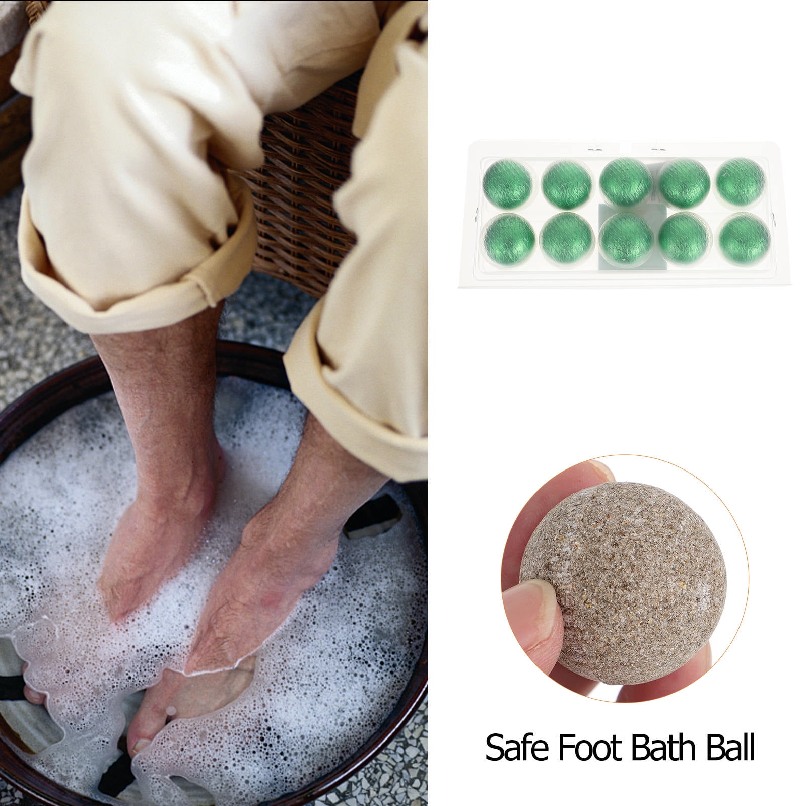 SOPOTUTU 10Set Foot Care Foot Bath Balls Safe Material for General ...