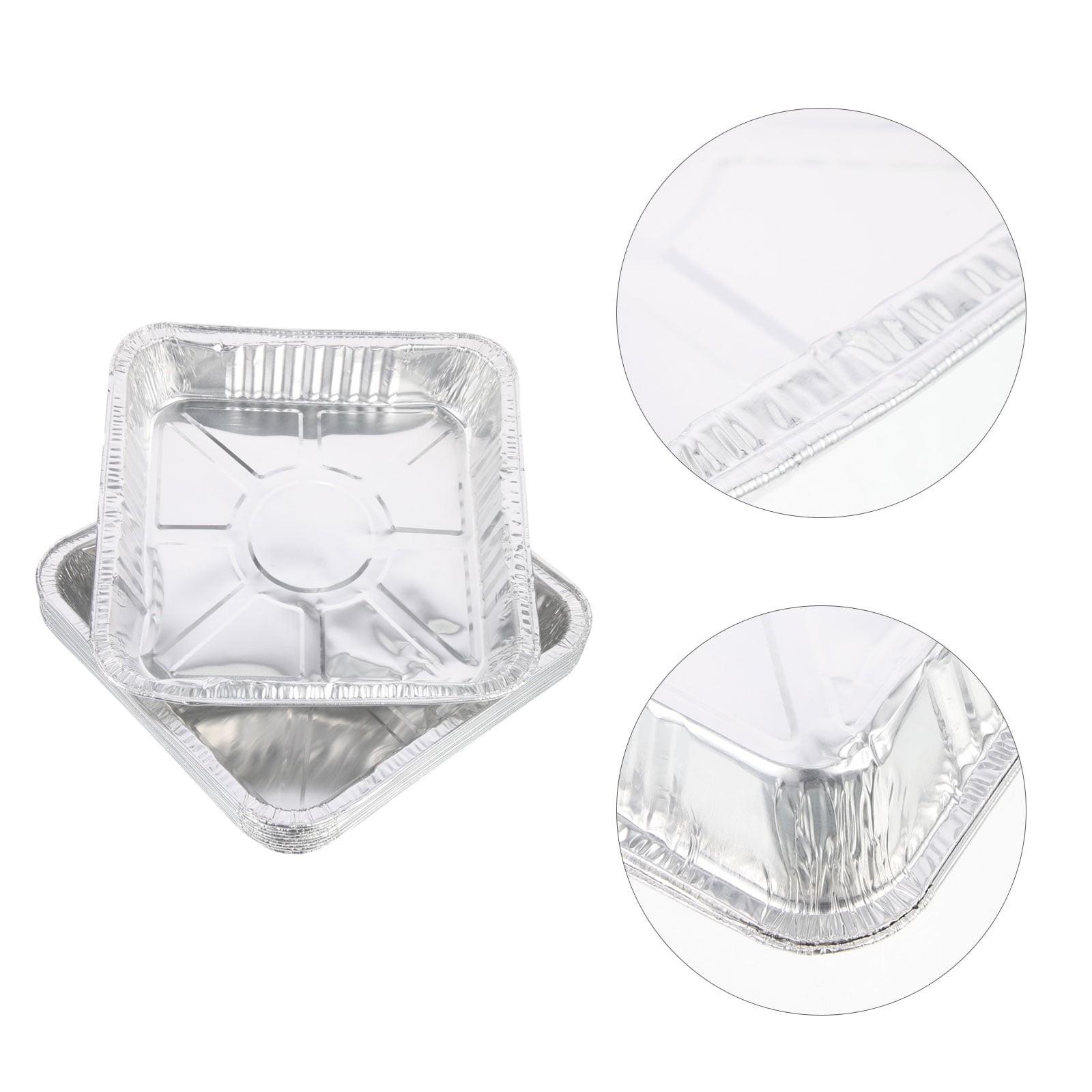 SOPOTUTU 10Set Heavy Duty Aluminum Foil Pans Tinfoil Boxes Square for ...