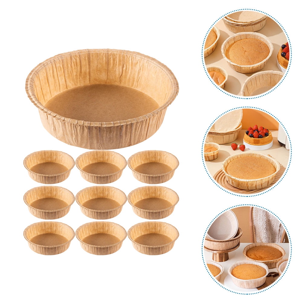 SOPOTUTU 10Pcs Golden Paper Cake Pans for Baking Cake and Savory Foods ...