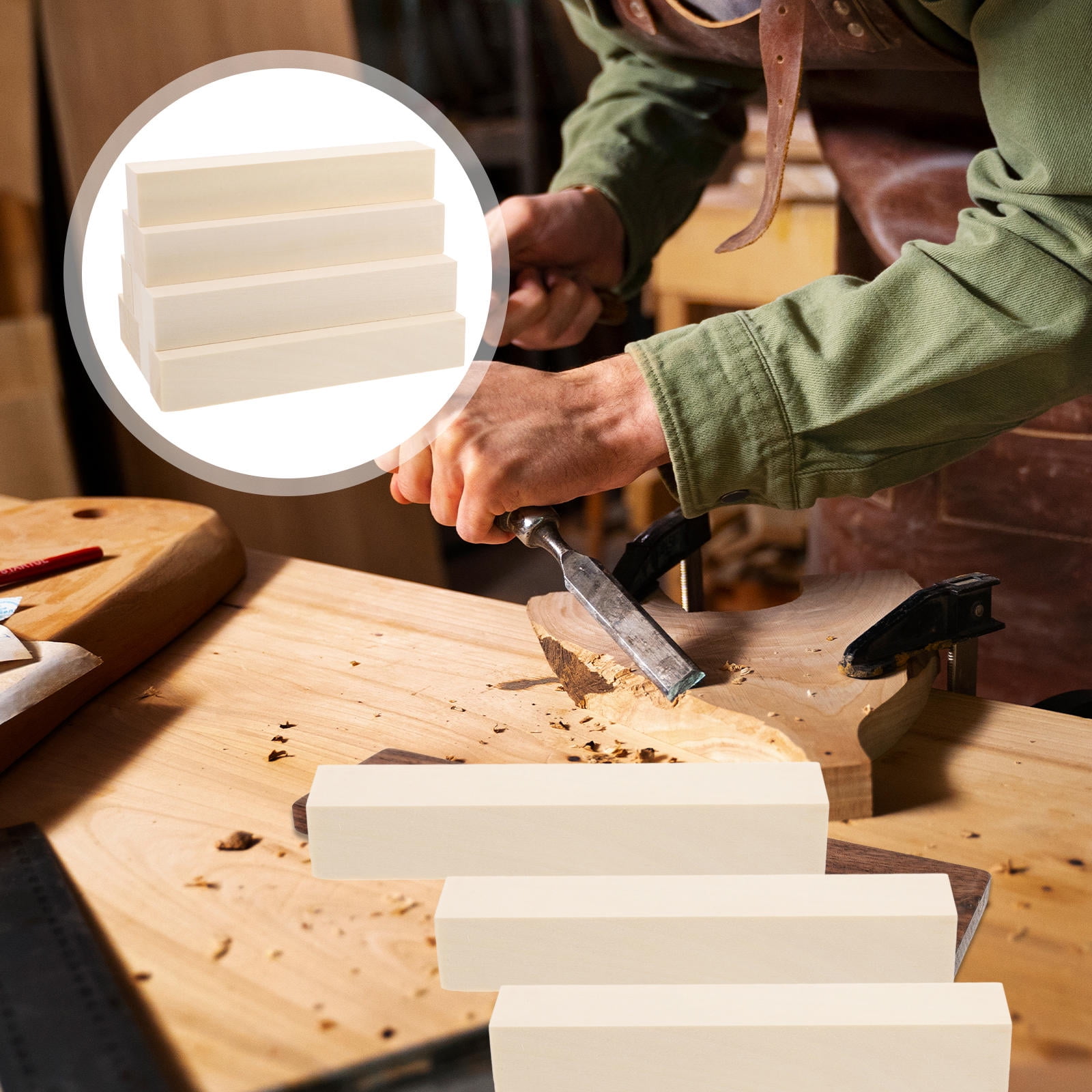 SOPOTUTU 10pcs Dowel Rods For Woodworking Projects Beige Basswood For ...