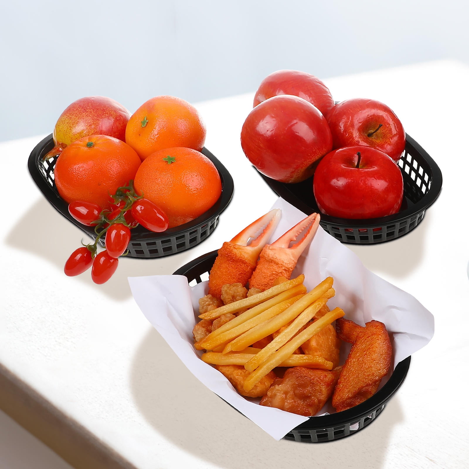 SOPOTUTU 12 Pcs Fast Food Baskets Plastic for Empty Food Serving ...