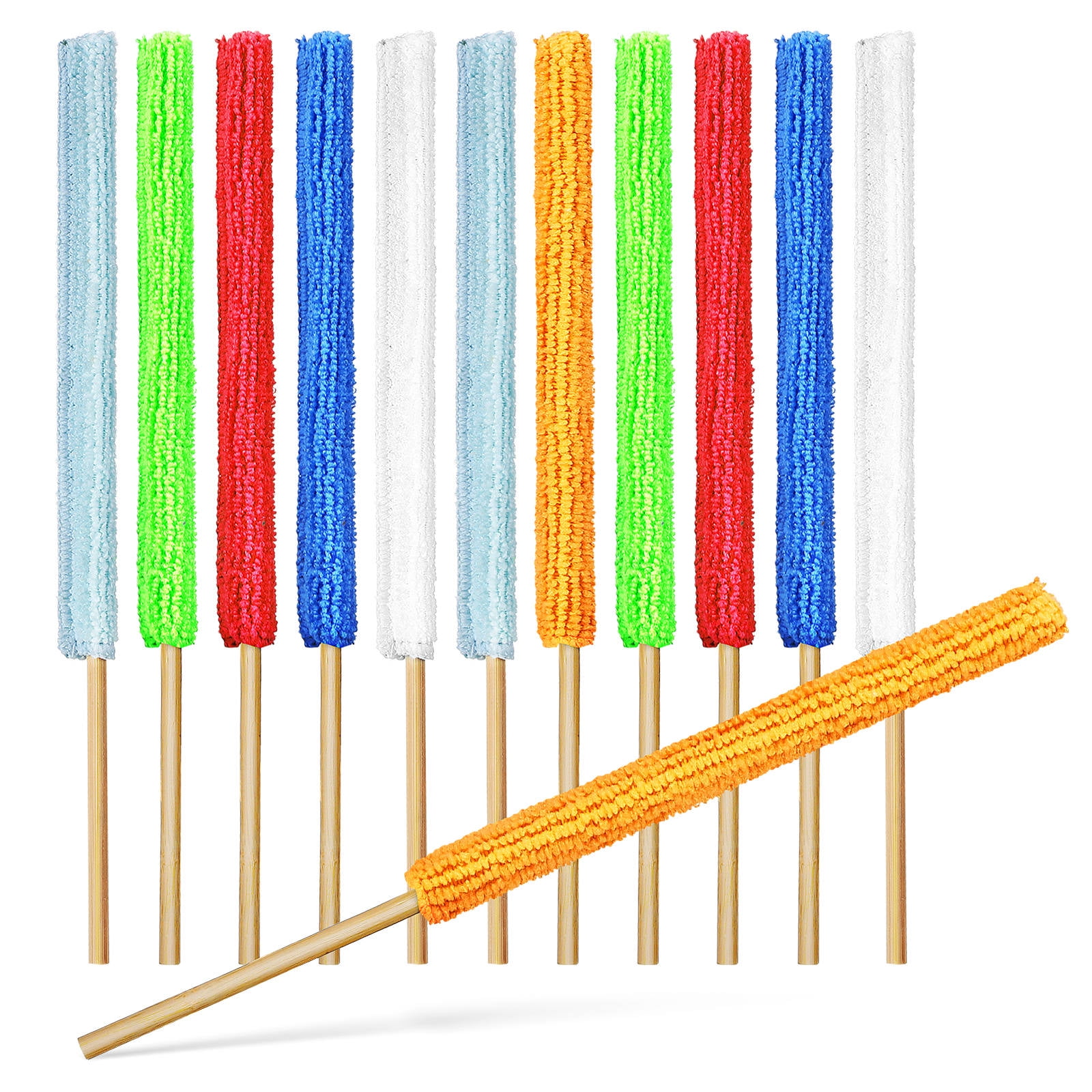 SOPOTUTU 12 Pcs Mini Duster Stick Bamboo Orange for Feeding Bottle ...