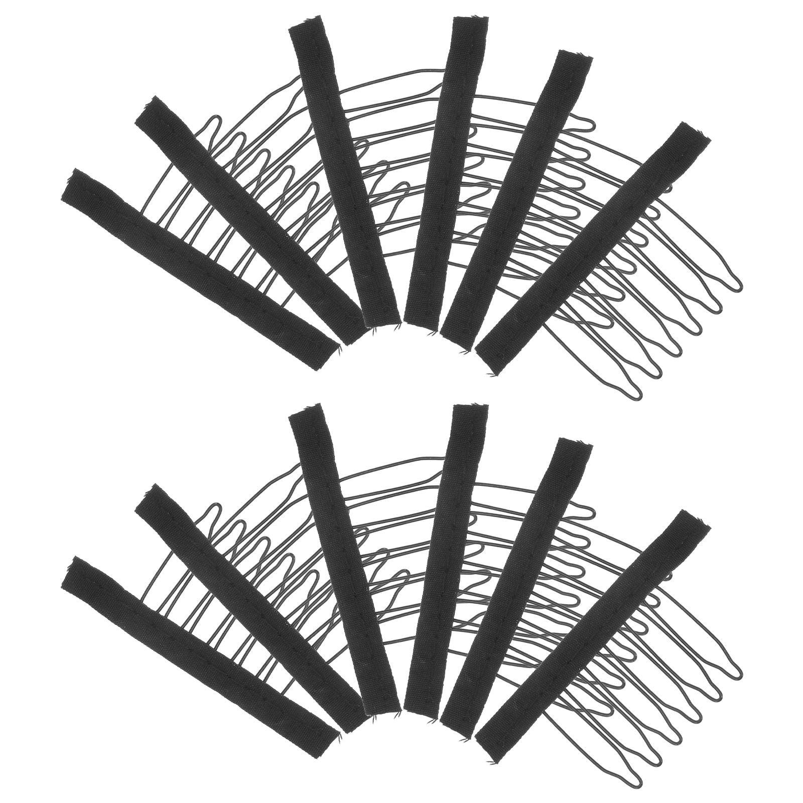 SOPOTUTU 12PC Hair Clips for Extensions Wig Attachment Black Hair ...