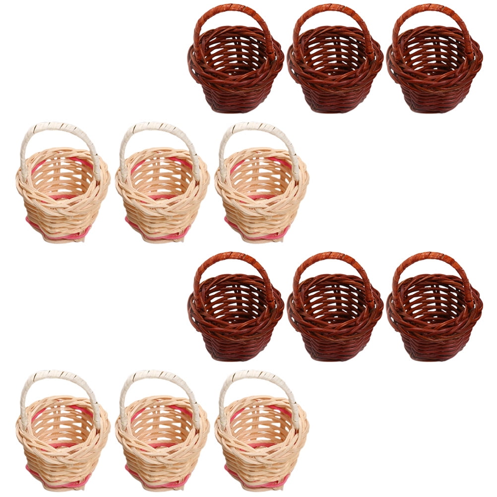 SOPOTUTU Rustic Style Tiny Woven Baskets Assorted Color for Home Decor ...