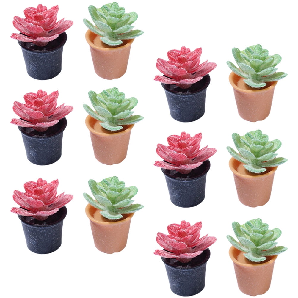 SOPOTUTU 12Pcs Miniature Potted Plants for Dollhouse Mini Garden ...