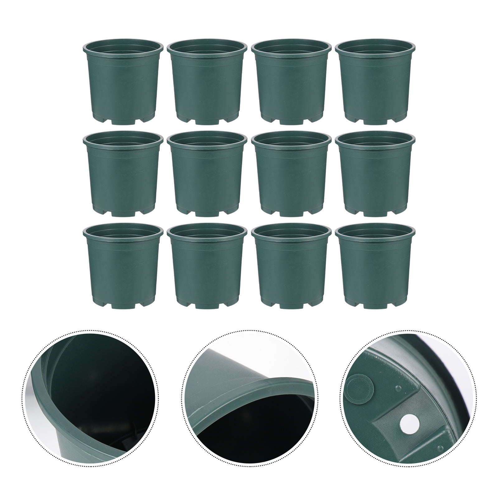 SOPOTUTU Yard Flower Pots Plastic Pots Green 12Set Gardening Supplies ...