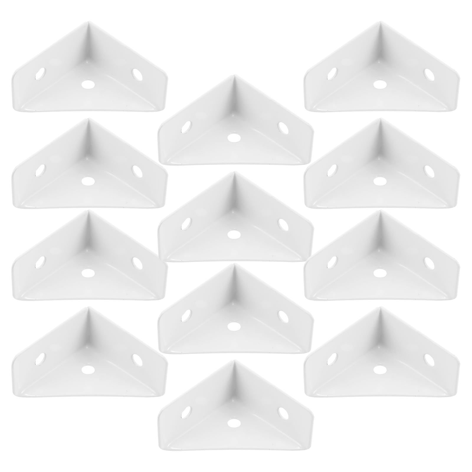 SOPOTUTU 12Pcs White Metal Angle Brackets Iron Corner Connectors for ...