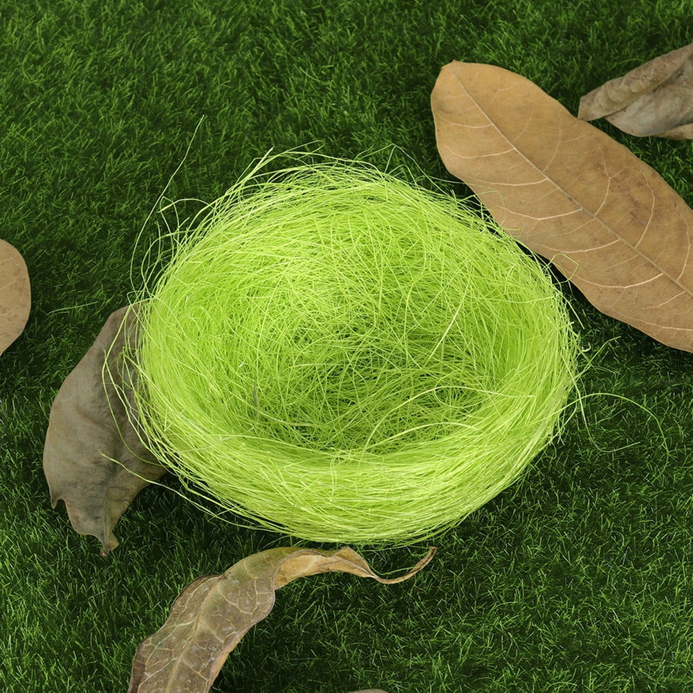 SOPOTUTU 12Set Bird Nest Material Easter Egg Ornaments Flax Material ...