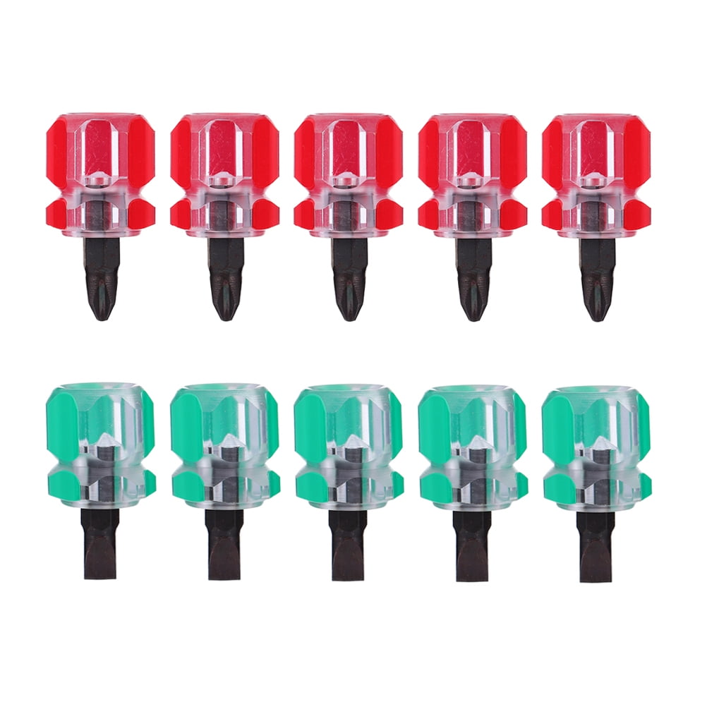 SOPOTUTU 12pcs Mini Stubby Screwdriver Set Compact Short Screwdrivers ...