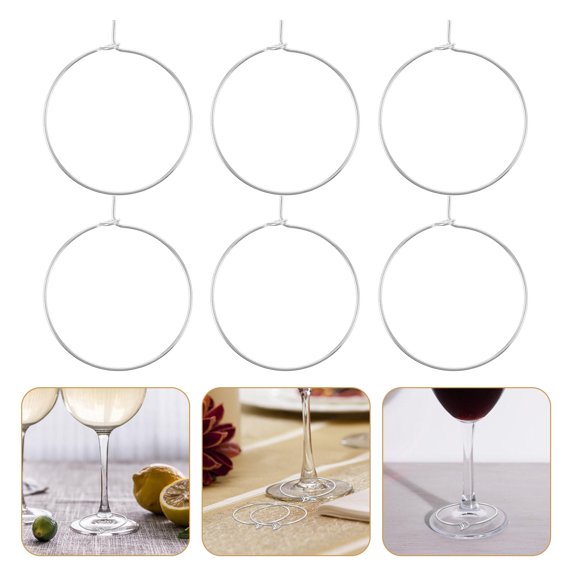 SOPOTUTU 150Pcs Beverages Labels Silver Round Silicone Electricting ...