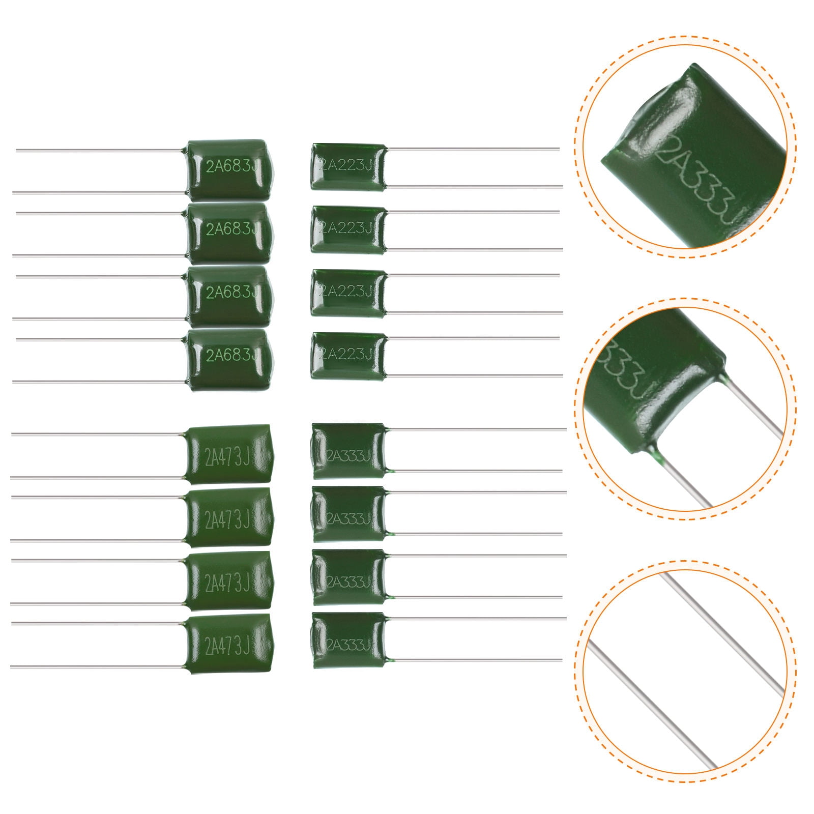 SOPOTUTU 16Pcs Copper Guitar Capacitors Replacement Kit for Bass Guitar ...