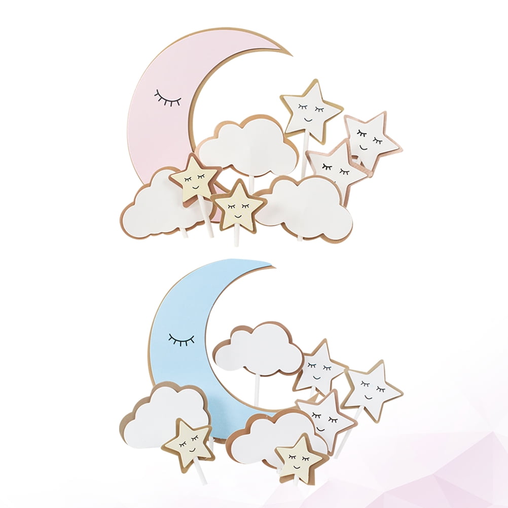SOPOTUTU 18PCS Cartoon Moon Cake Toppers Cute Party Picks Paper Baking ...