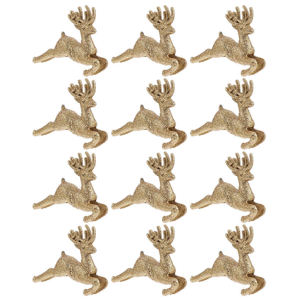 SOPOTUTU 18Pcs Tree Toppers Reindeer Centerpieces for Tables Golden ...