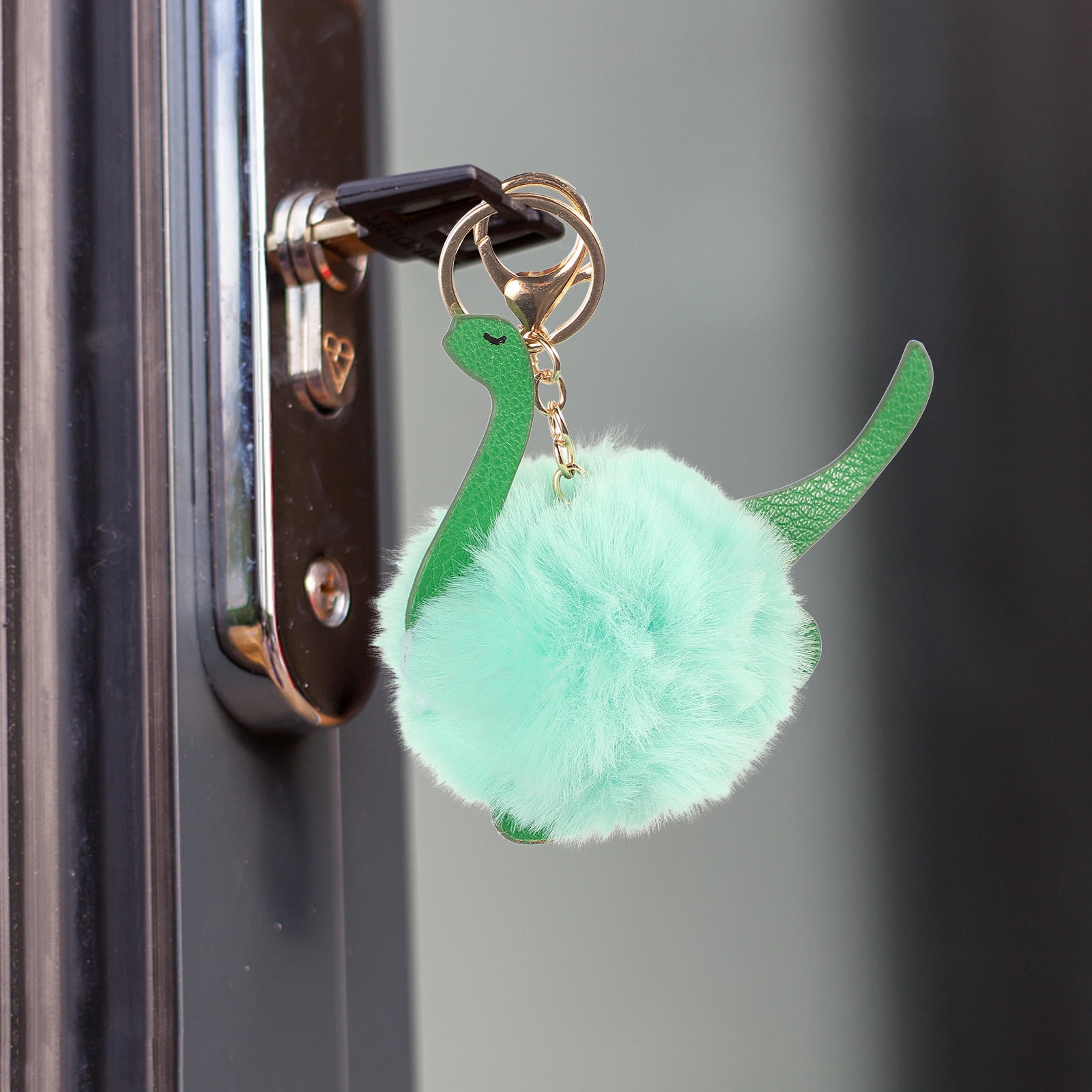 SOPOTUTU 1Pack Animal Keychain Pendant Fuzzy Dinosaur Design For Home ...