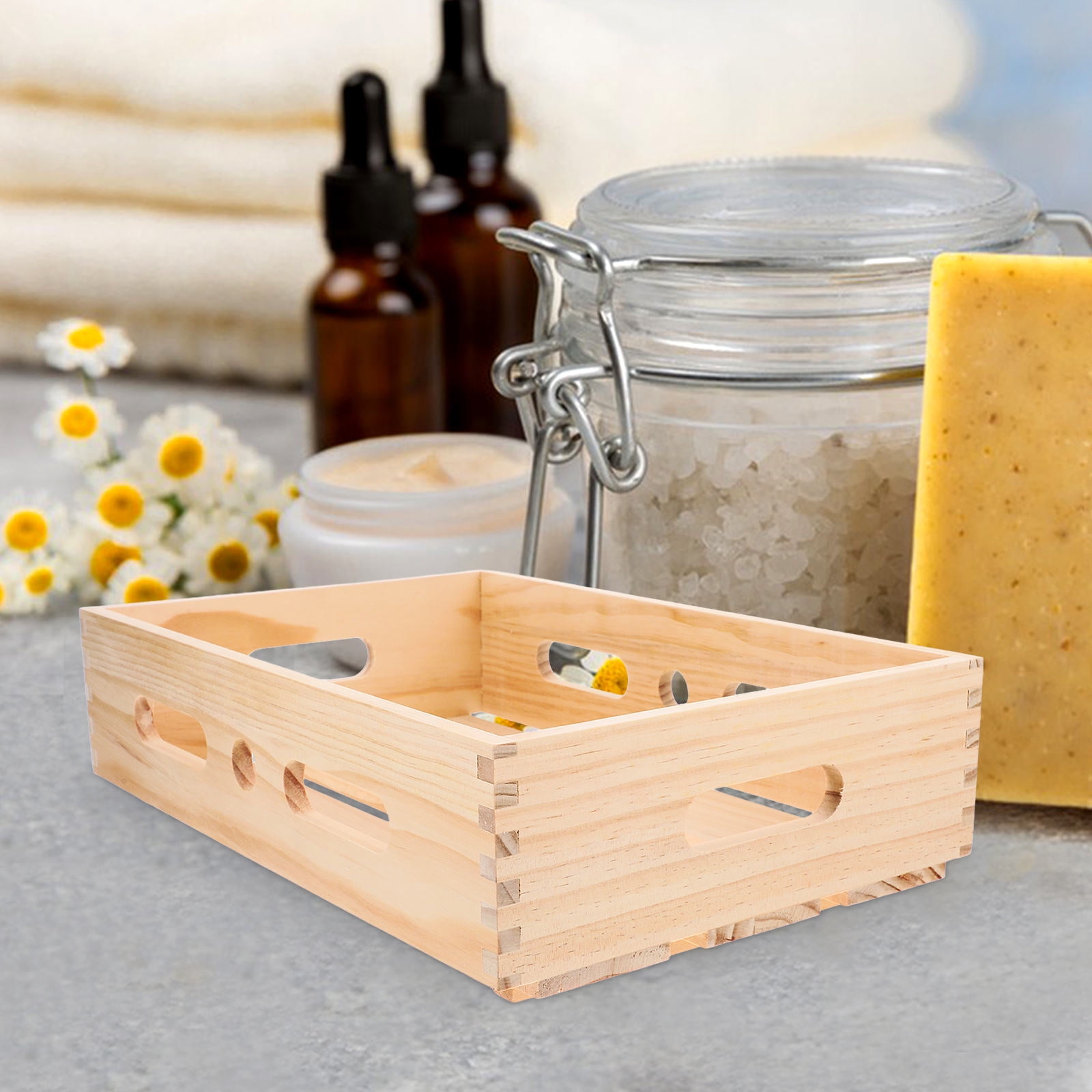 SOPOTUTU 1Pack Beige Wooden Soap Drying Rack Rectangular for Bathroom ...