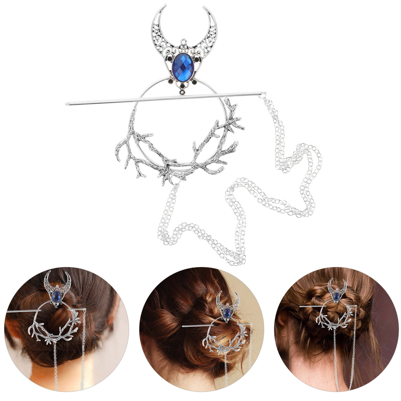 SOPOTUTU 1Pack Blue Hair Barrettes with Decorative Hair Pins for and ...
