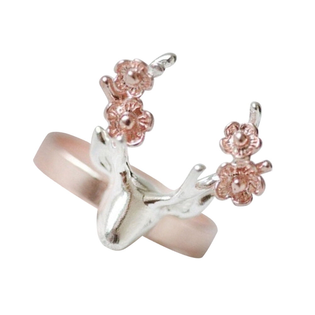 SOPOTUTU 1Pack Deer Antler Ring Copper Material Rose Gold Plating For ...