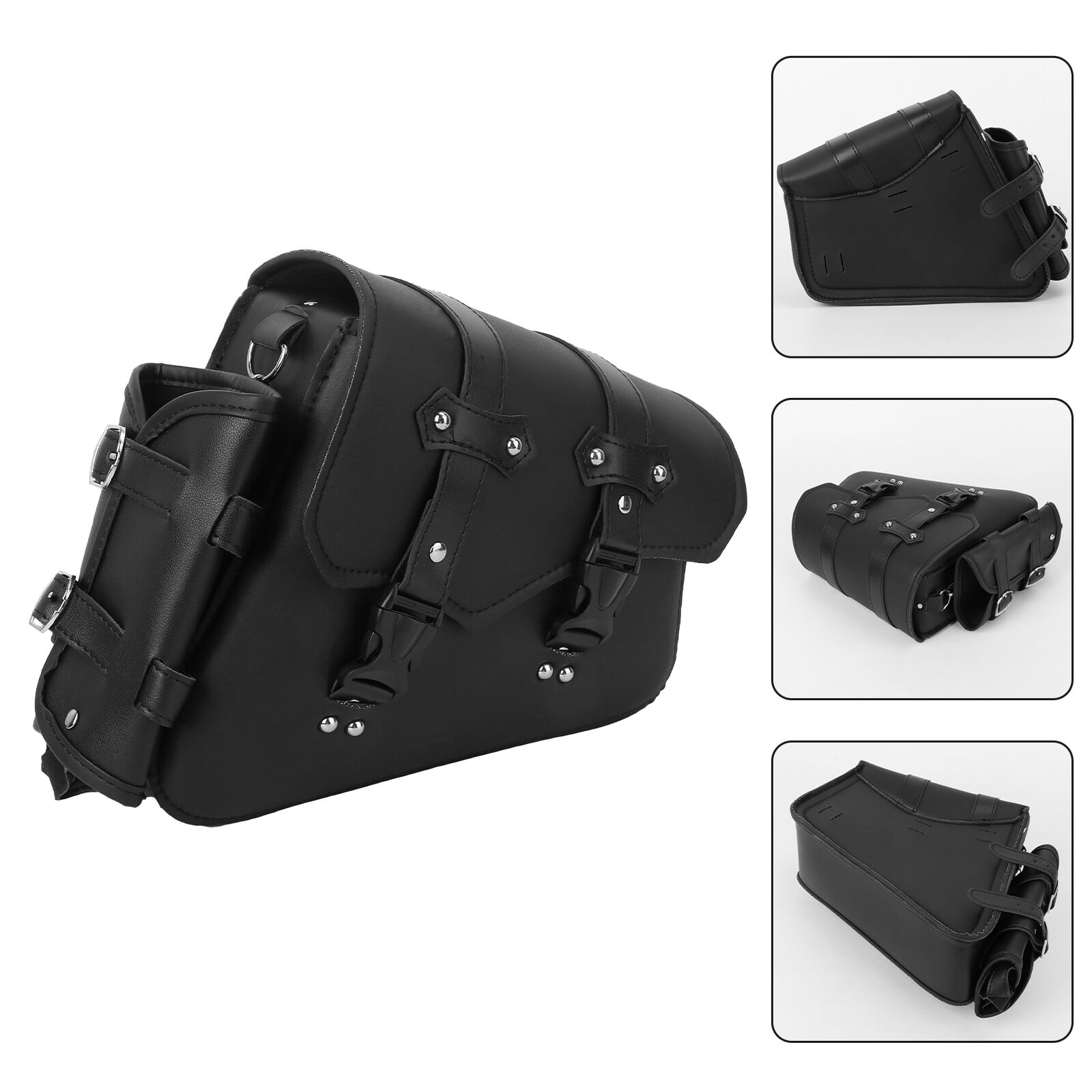 SOPOTUTU Black PU Motorcycle Side Case Ergonomic Design for Small Items ...