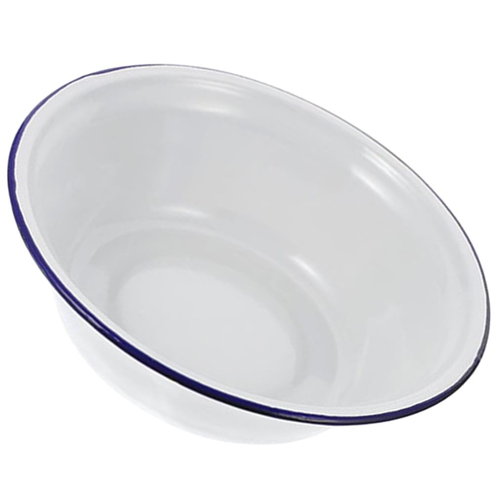 SOPOTUTU 1Pack Kitchen Bowl for Households 18In Round Enamel Material ...