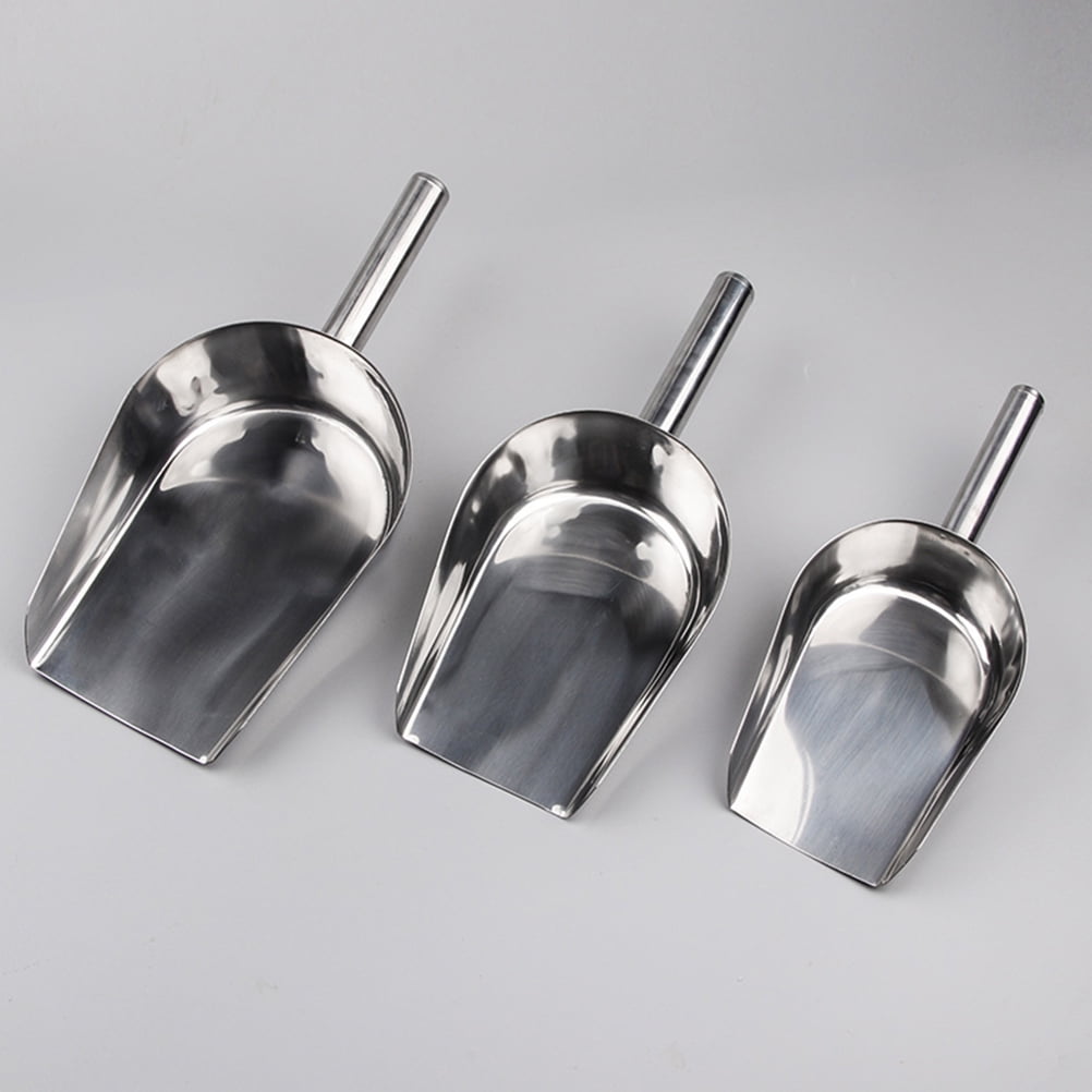 SOPOTUTU 1Pack Kitchen Scooper Steel with Flat Bottom Perfect for Ice ...