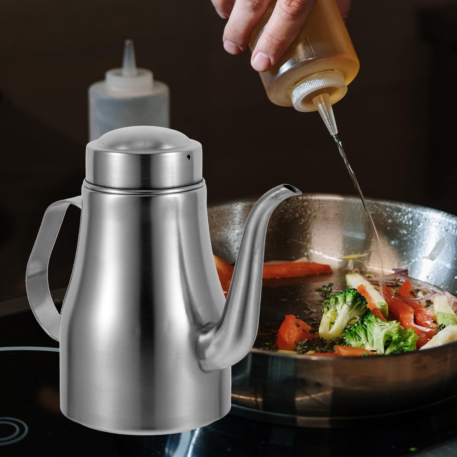 SOPOTUTU Sopotutu 1Pcs Stainless Steel Oil Storage Bottle Leak Proof ...