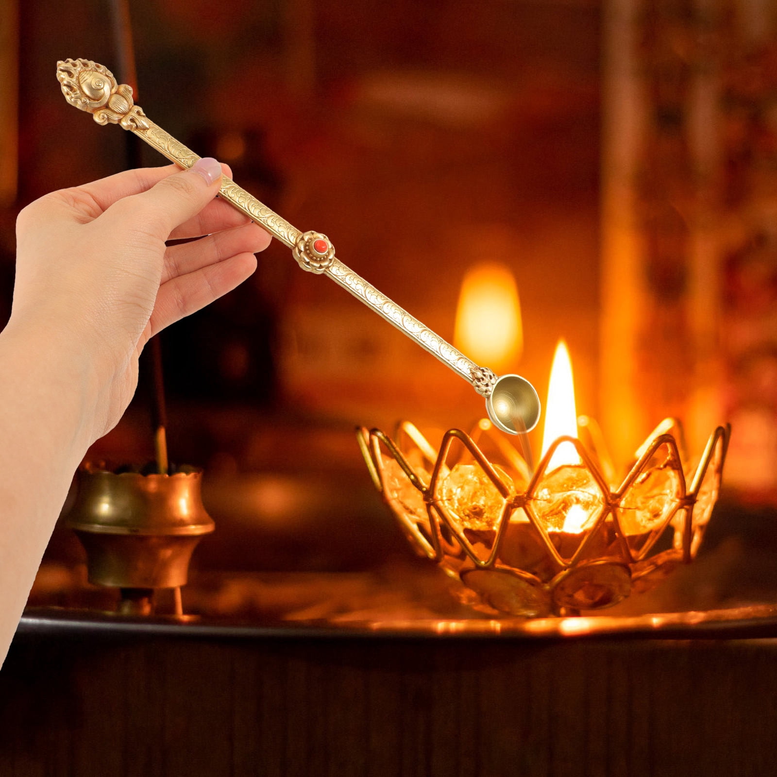 SOPOTUTU Puja Spoon Ghee Spoon Copper Ceremonies 1Pack - Walmart.com