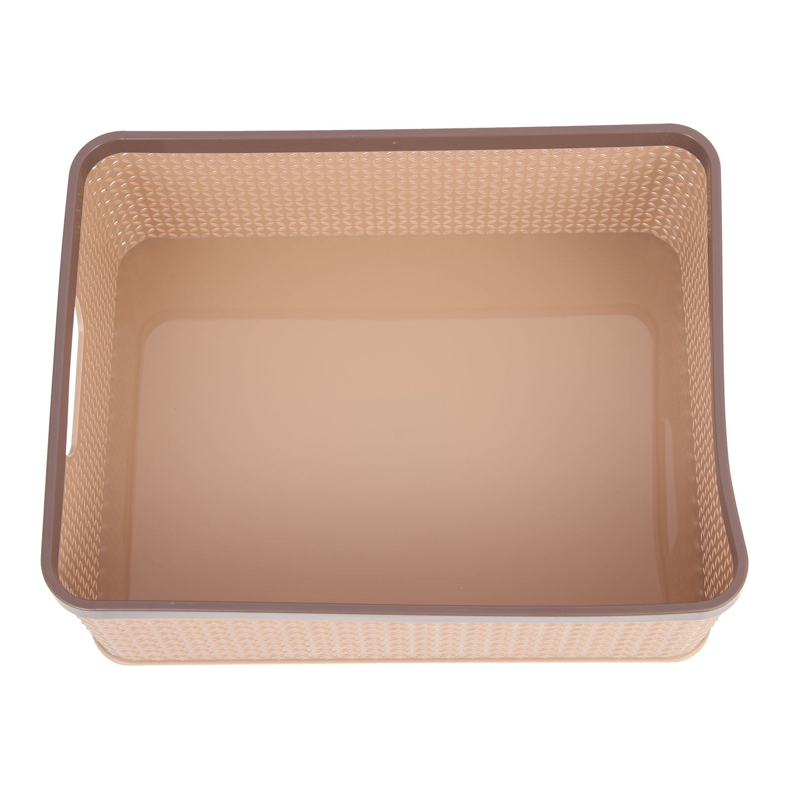 SOPOTUTU Graceful Design Rectangular Light Brown Plastic Storage Basket ...