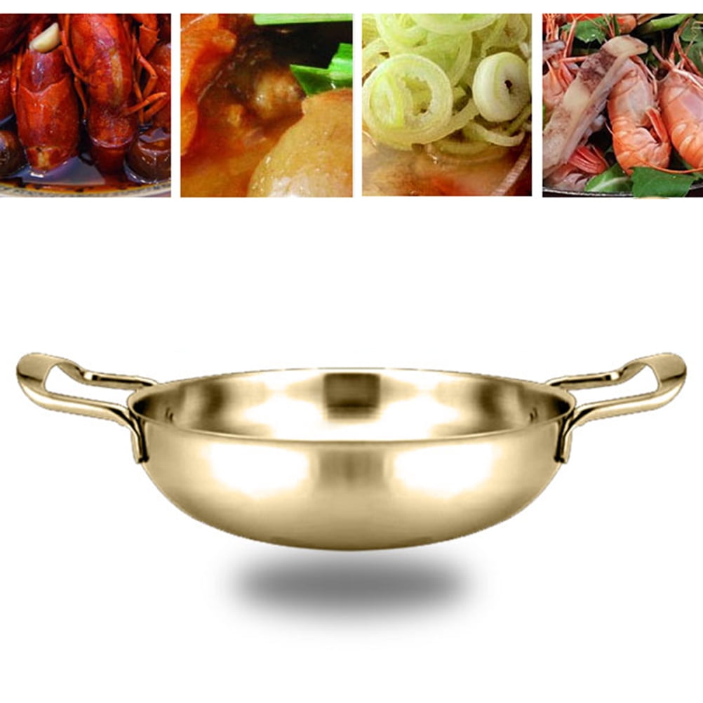 SOPOTUTU Everyday Pan Stainless Steel Pan Golden 1Set 8.7x8.7x2.4in ...