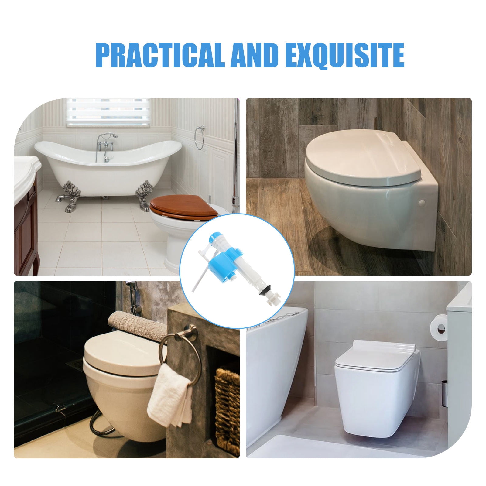 SOPOTUTU Universal Toilet Tank Inlet Valve High Pressure Flush Valve ...