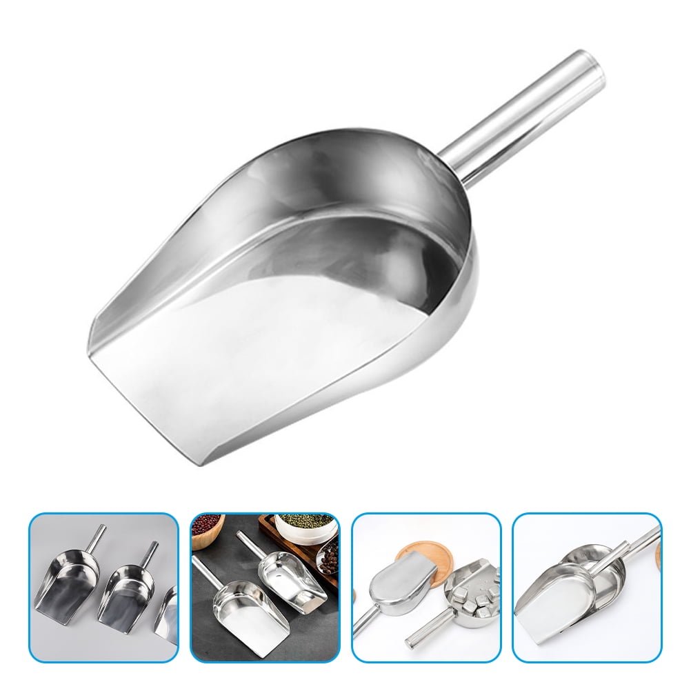 SOPOTUTU Convenient Measuring Scoop Stainless Steel Ice Cube Handling ...