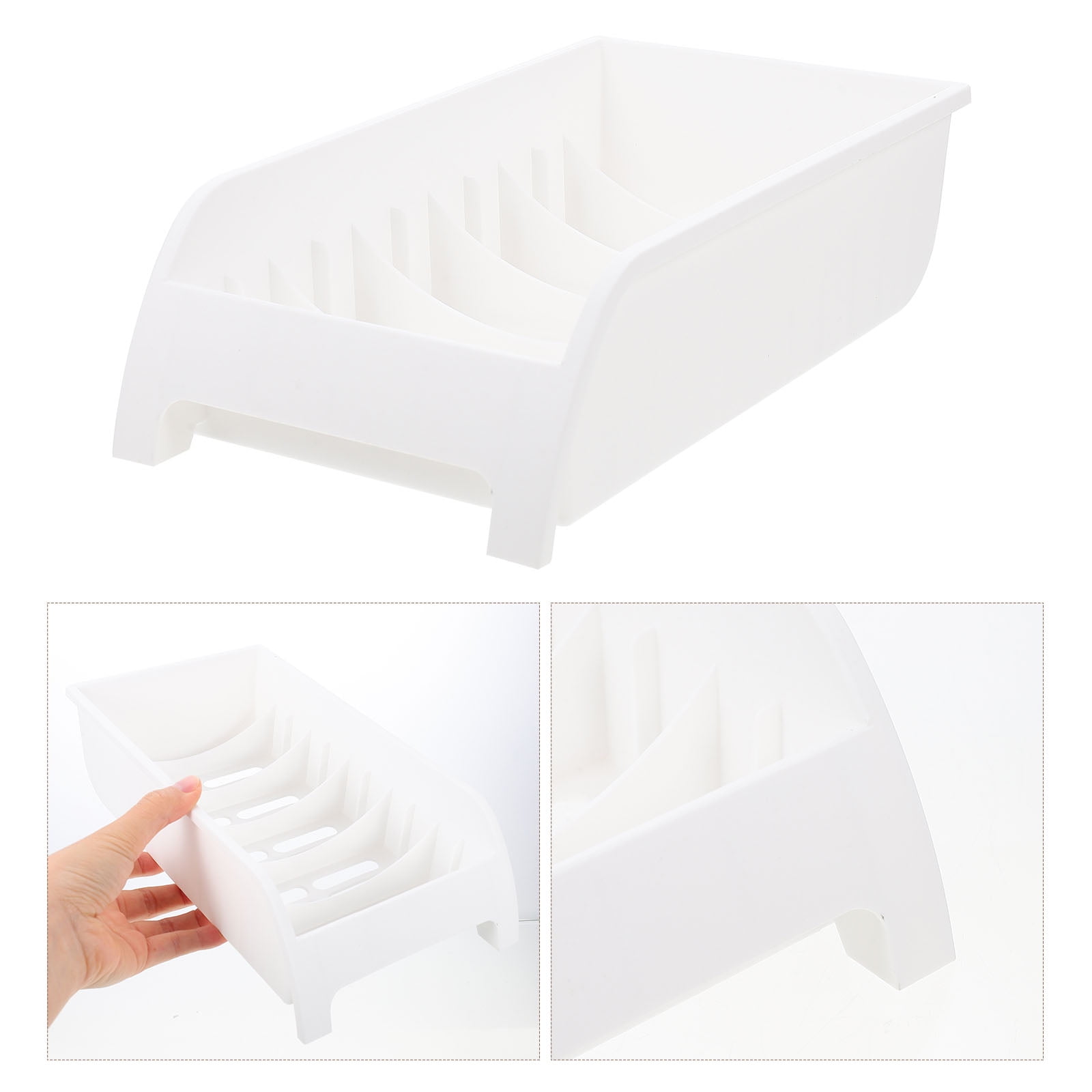 SOPOTUTU 1Pcs Dish Drying Rack Rectangular White Plastic PP for ...